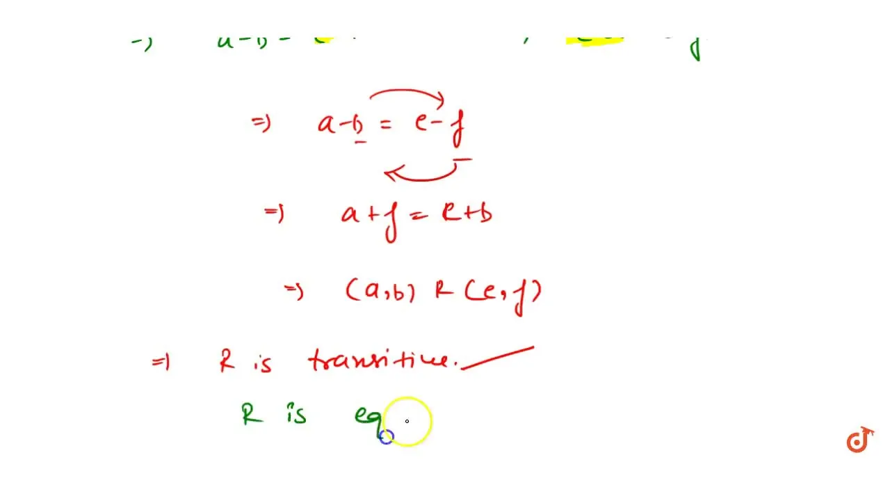 Prove that the relation R on the set NxN defined by (a , b)R(c , d) a+