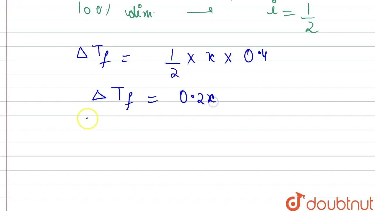 Calculate the Delta Tf (depression in freezing point) of 0.4 m solutio