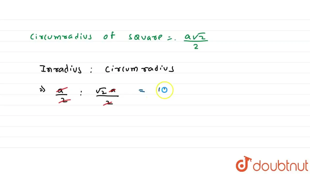 What is the ratio between the inradius and the circumradius of a squar