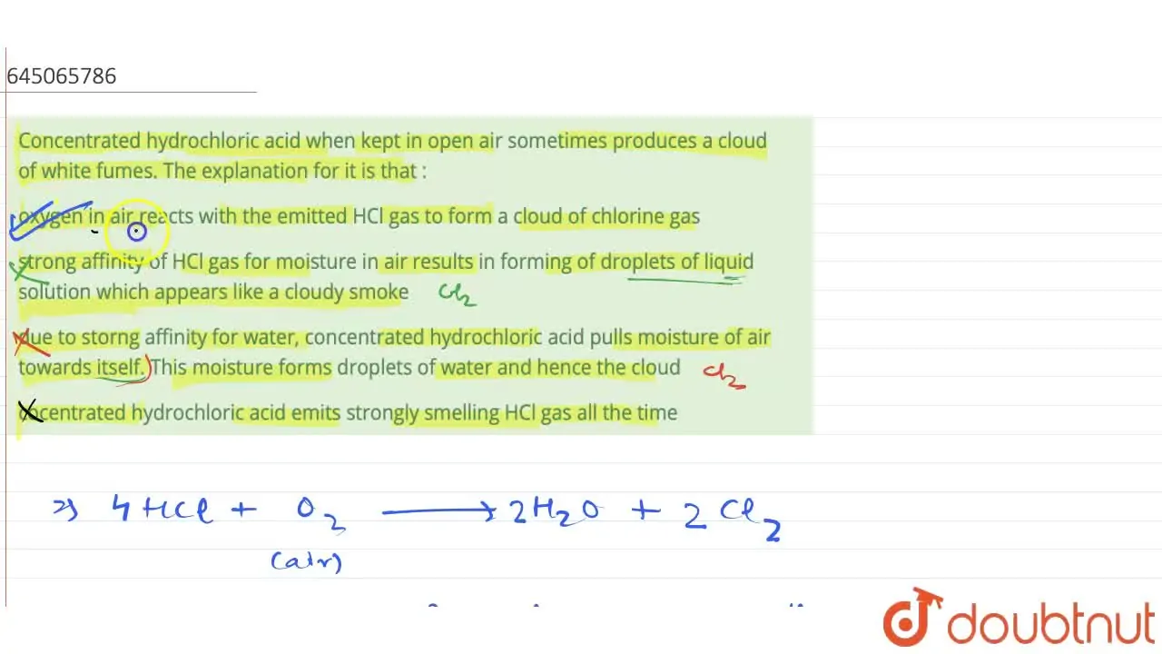 conc. HCl emits strongly smelling HCl gas all the time