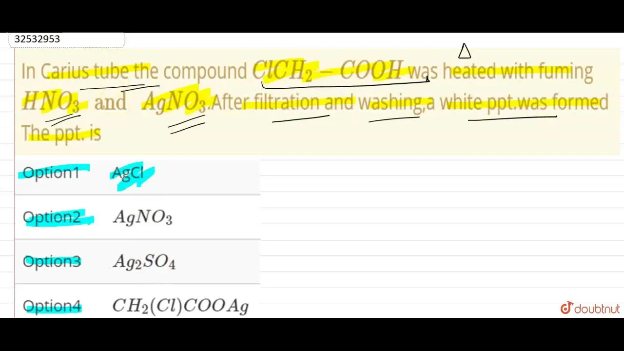 In Carius tube the compound ClCH(2)-COOH was heated with fuming HNO