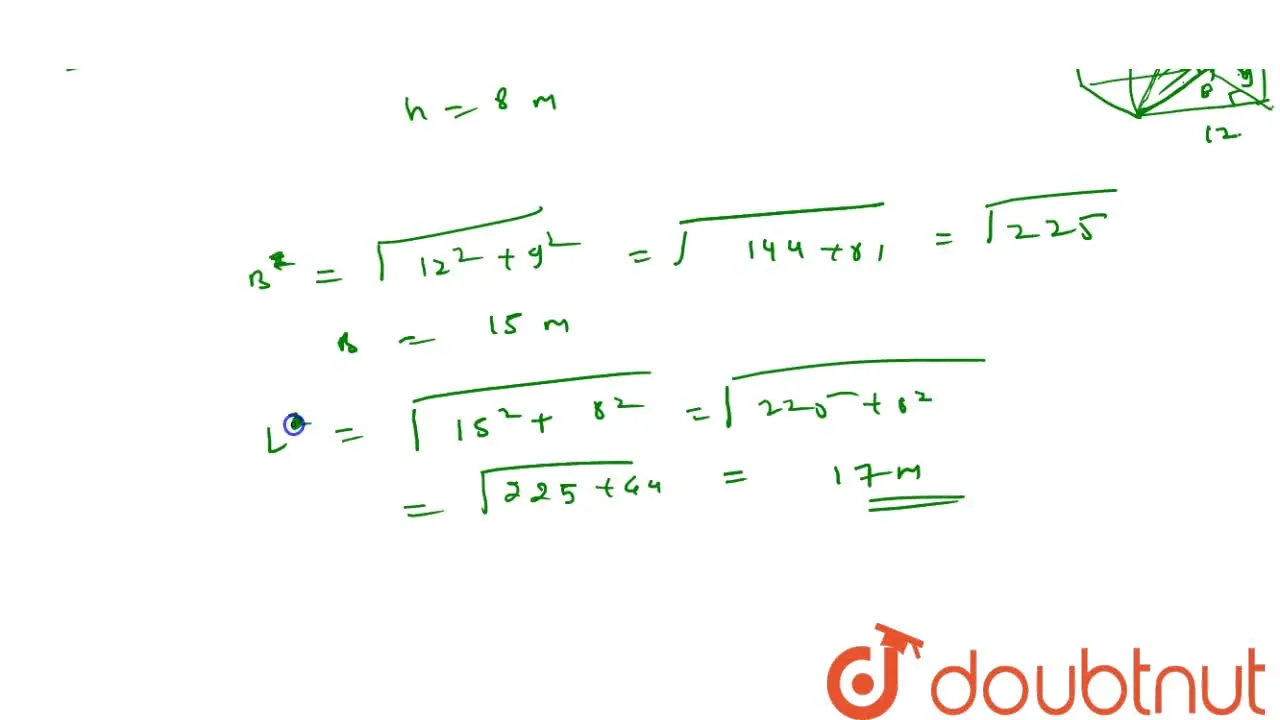 Find the length of the longest rod that can be placed in a room 12m