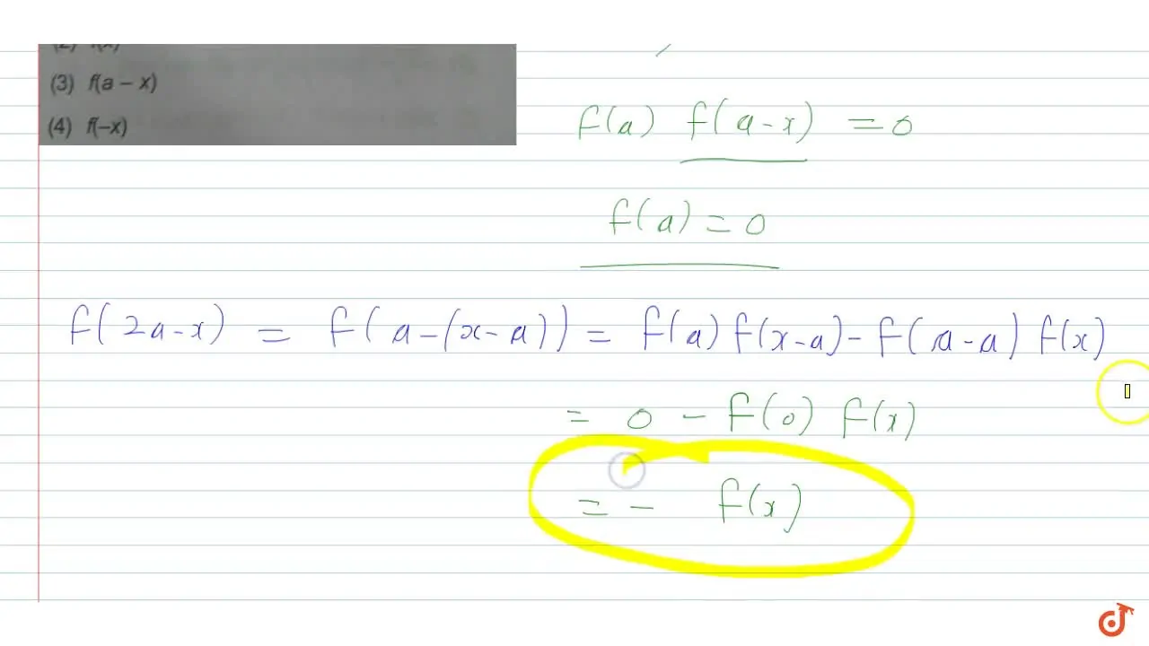 A real valued function f(x) satisfies the functional equation f(x-y)