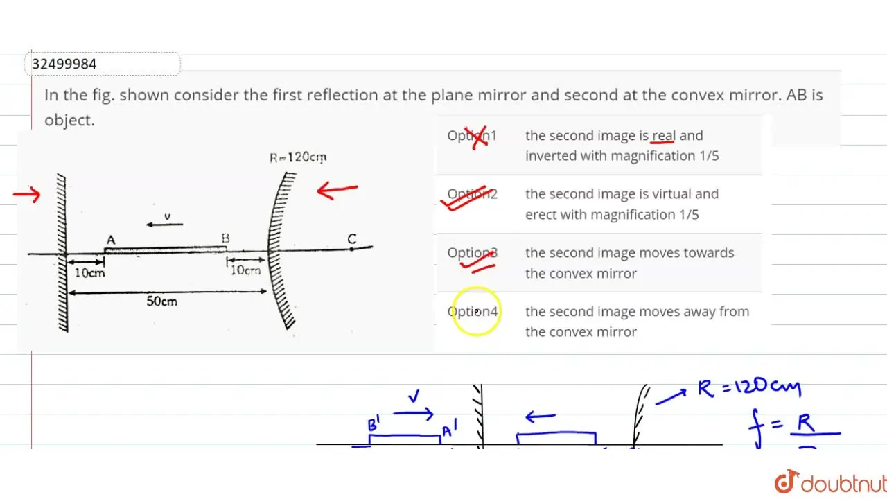 the second image moves towards the convex mirror