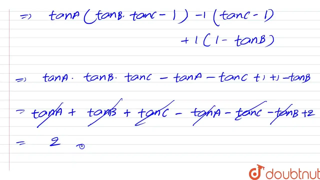 [Odia] If ABC is a triangle, then prove that abs[[tanA,1,1],[1,tanB,1