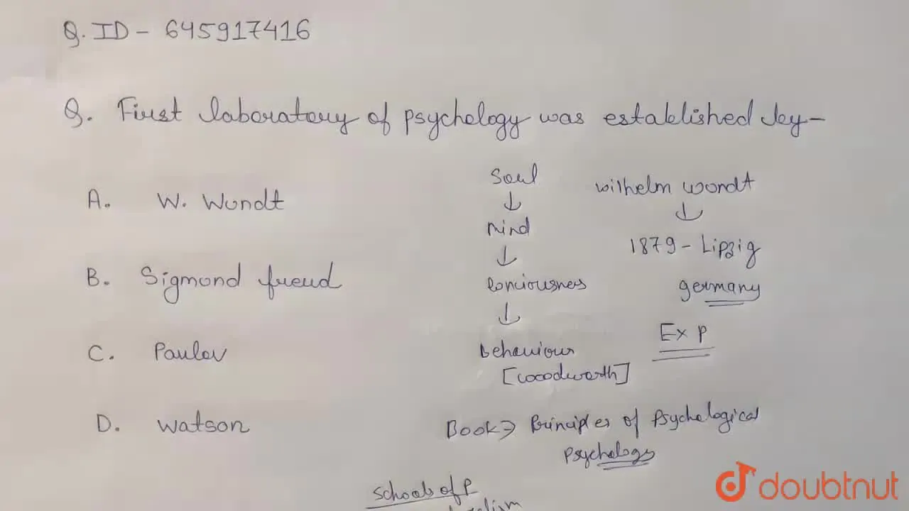 First laboratory of psychology was established by