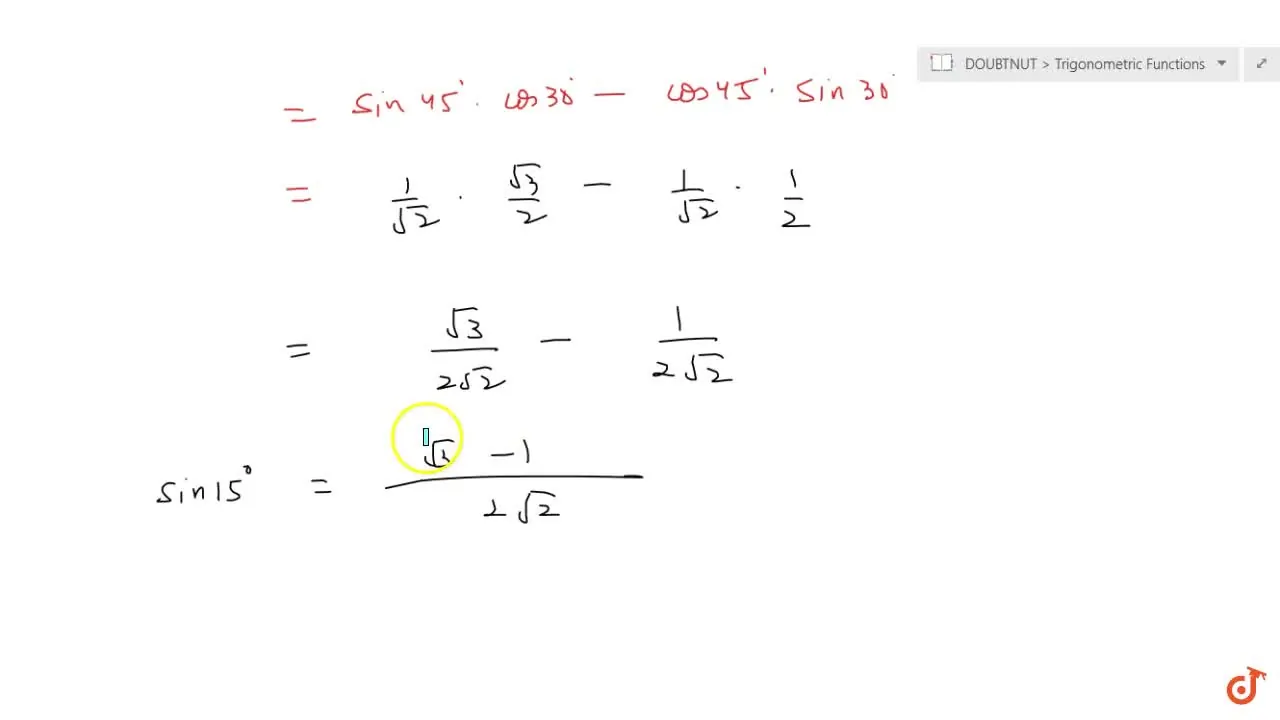 Find the value of sin15^o.