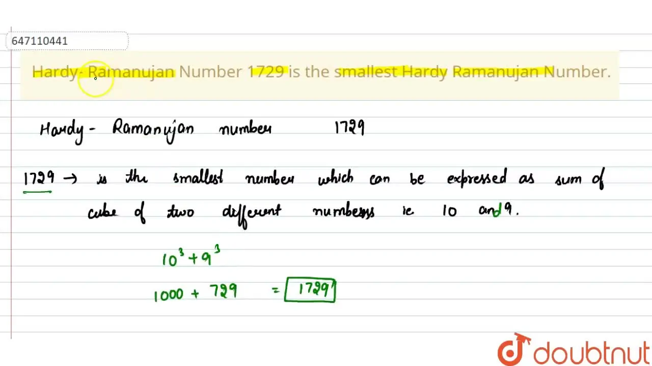 [Punjabi] Hardy- Ramanujan Number 1729 is the smallest Hardy Ramanujan