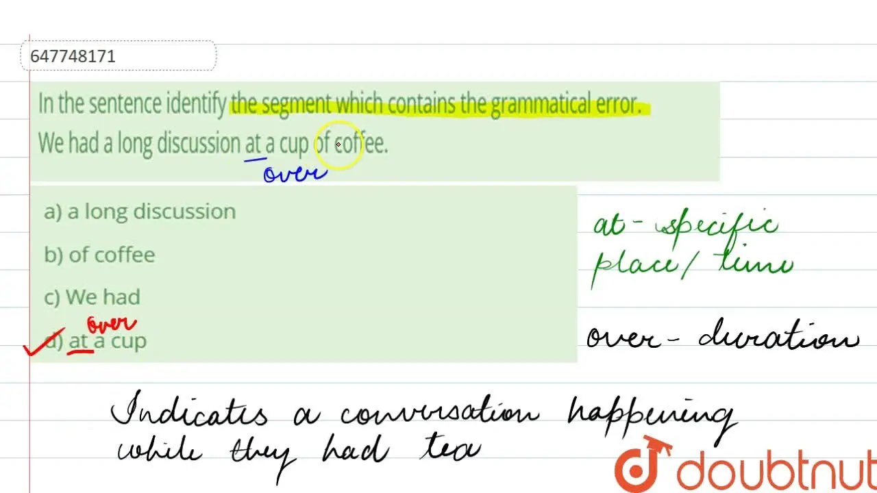 In the sentence identify the segment which contains the grammatical er