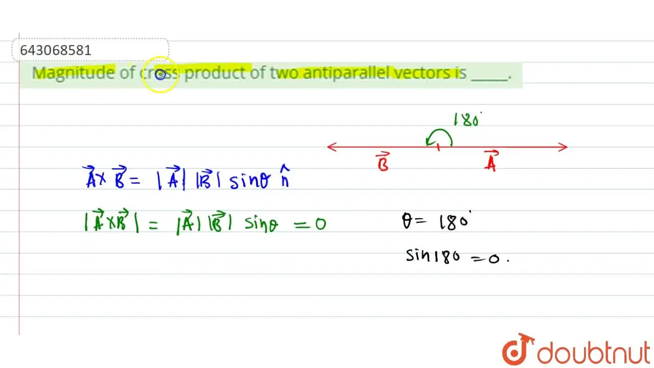 [Odia] Magnitude of cross product of two antiparallel vectors is