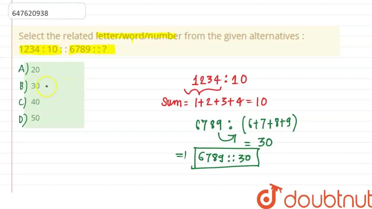 Select the related letter/word/number from the given alternatives