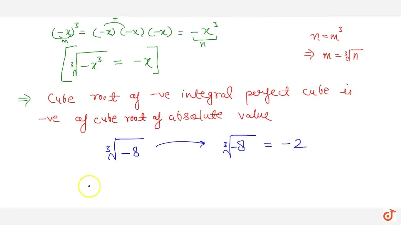 Cube Root Of A Negative Integral Perfect Cube