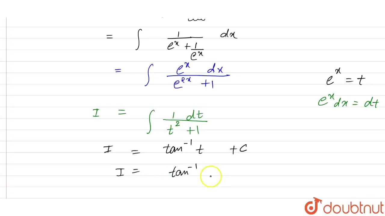 int(dx)/(e^(x)+e^(-x)) is equal to