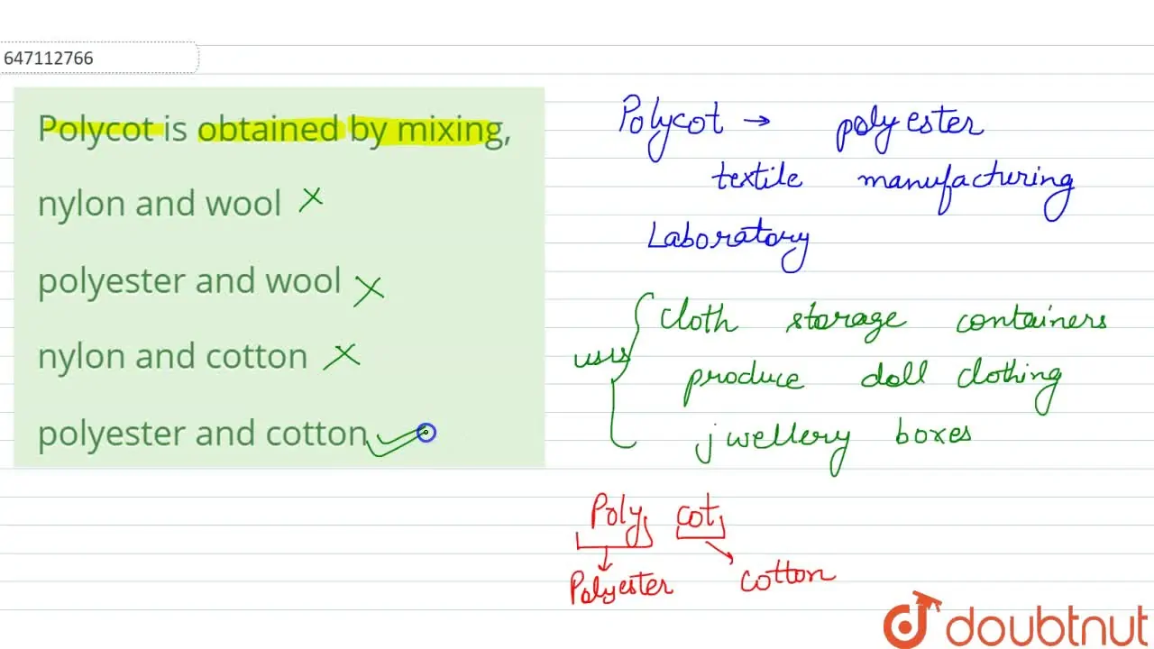 [Punjabi] Polycot is obtained by mixing,