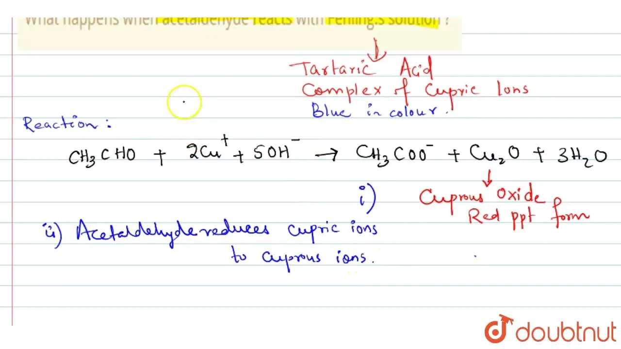 [Odia] What happens when acetaldehyde reacts with Fehling.s solution
