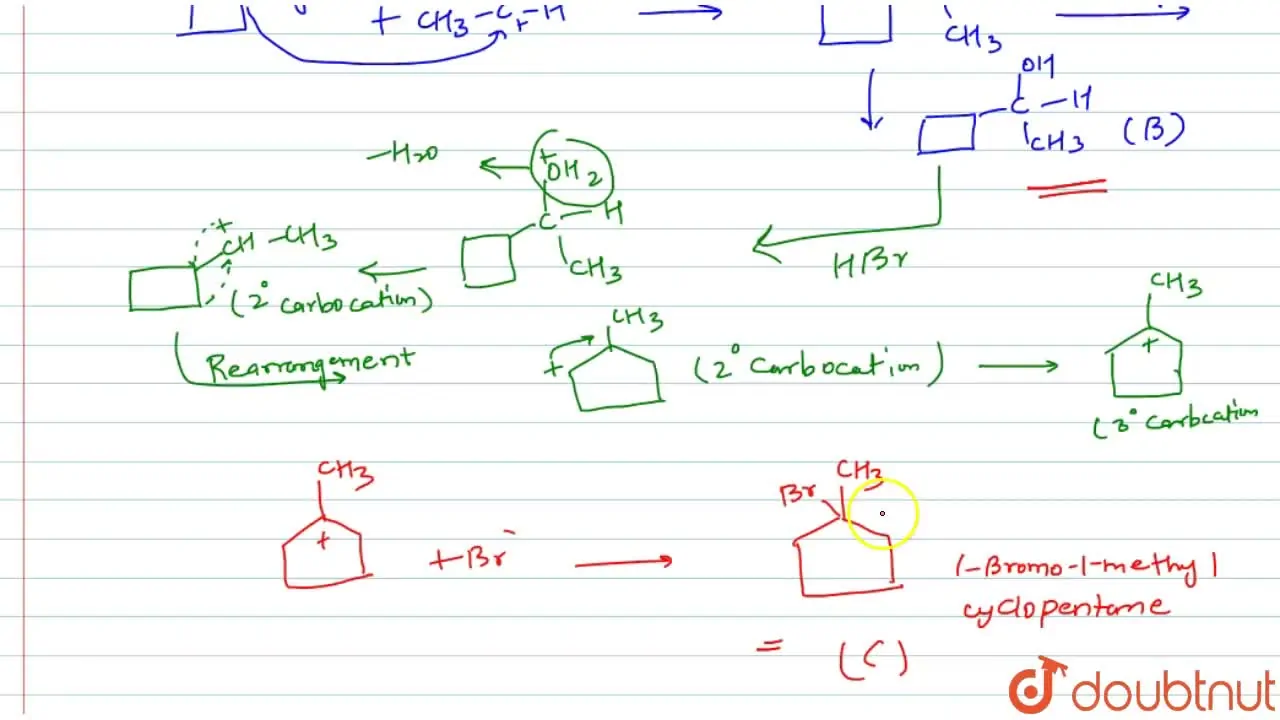 Cyclobutyl bromide on treatment with magnesium in dry ether forms an o