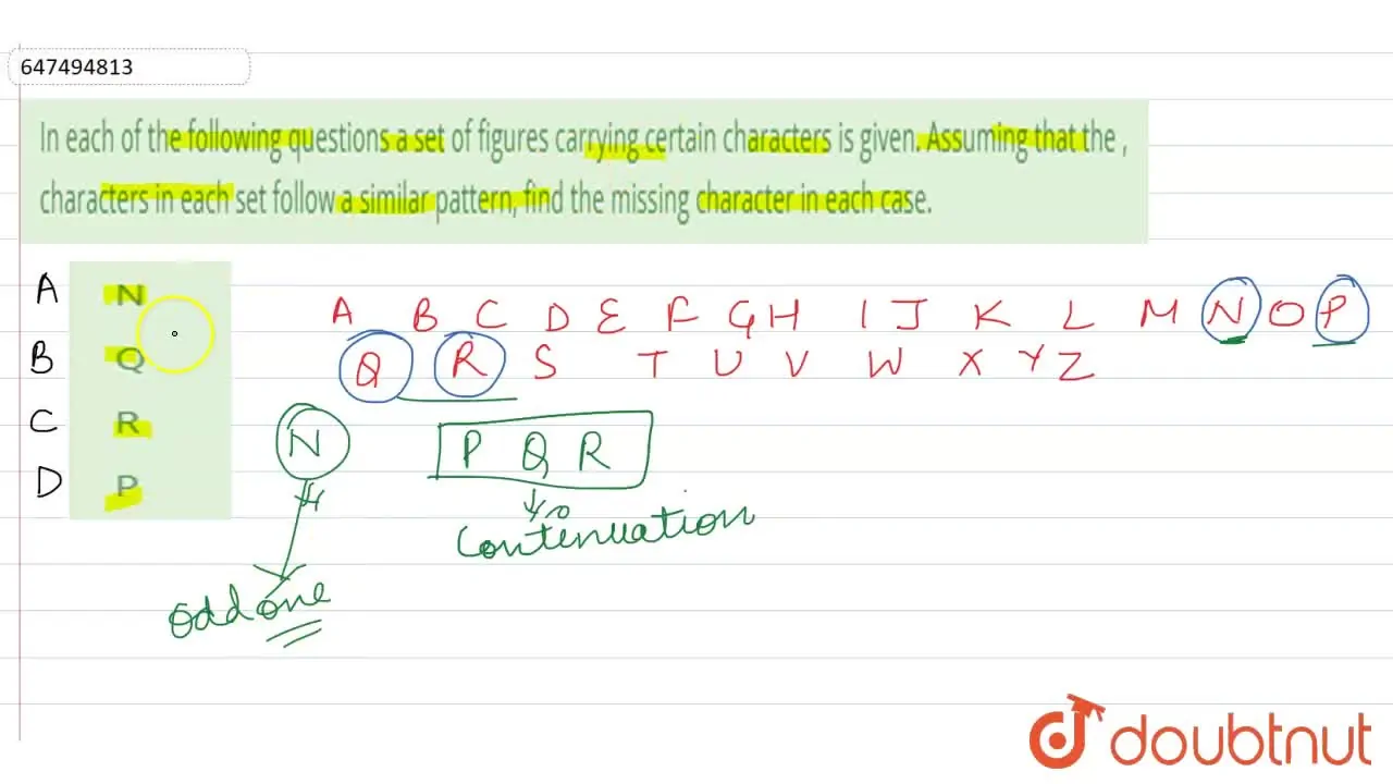 In each of the following questions a set of figures carrying certain
