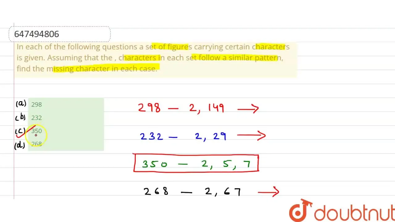 In each of the following questions a set of figures carrying certain