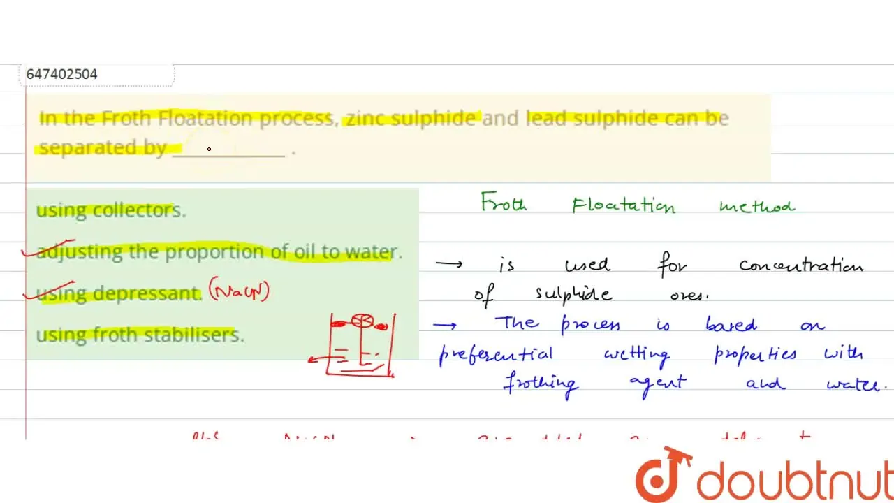 [Punjabi] In the Froth Floatation process, zinc sulphide and lead sulp