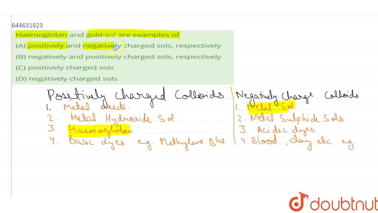 Haemoglobin and gold sol are examples of