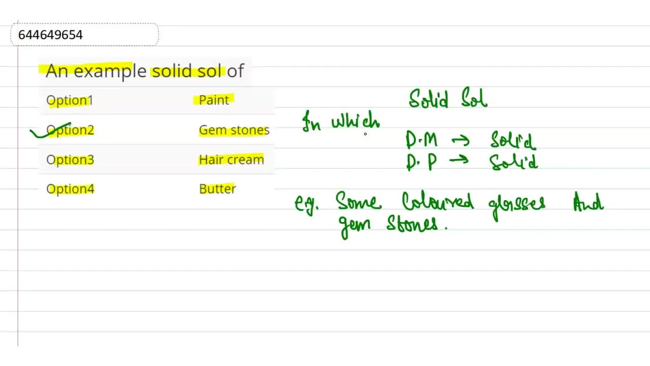 An example of solid sol is