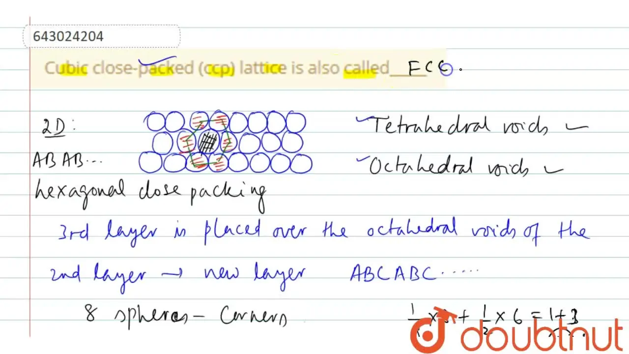 [Odia] Cubic close-packed (ccp) lattice is also called