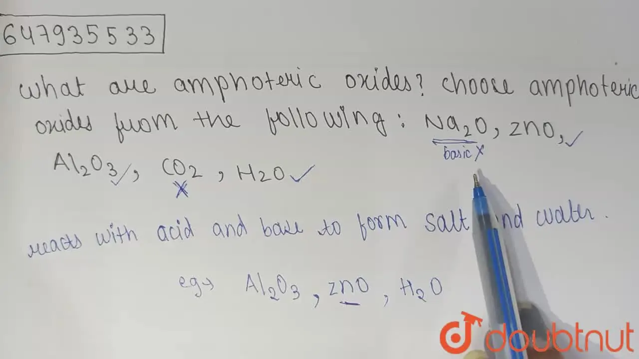 What are amphoteric oxides ? Choose the amphoteric oxides from the fol