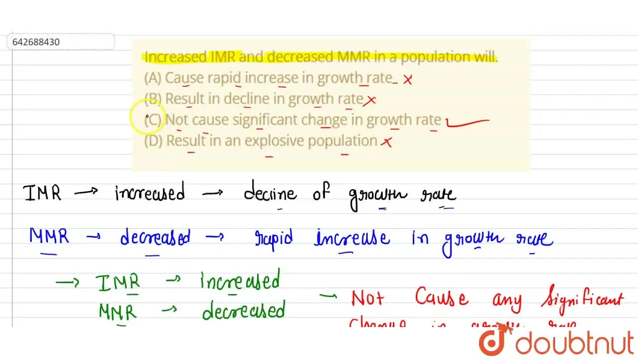 [Gujrati Solution] Increased IMR and decreased MMR in a population wil