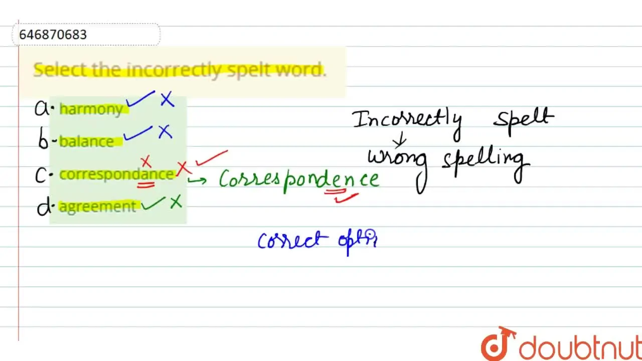 Select the incorrectly spelt word.