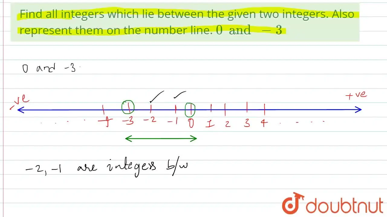 [Telugu] Find all integers which lie between the given two integers. A