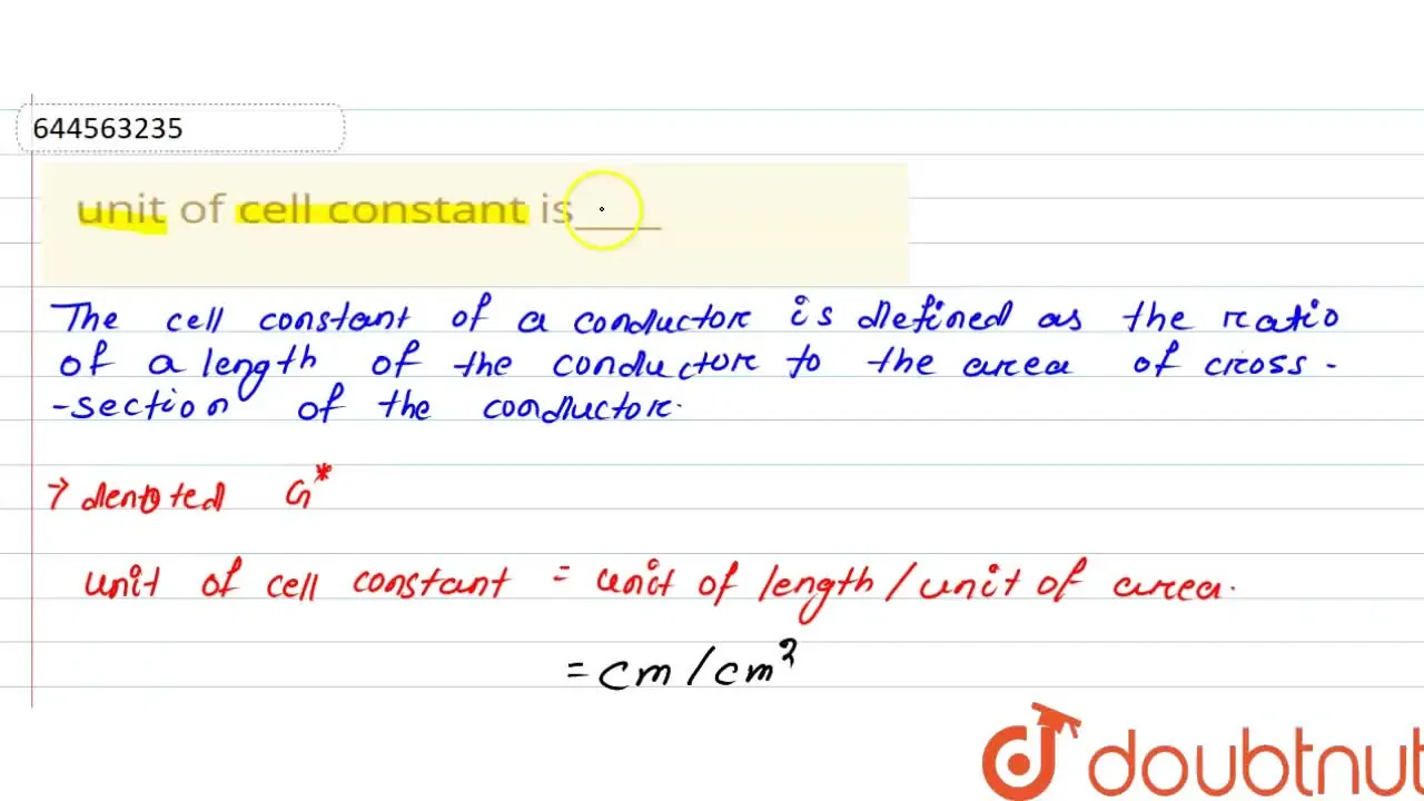 [Odia] unit of cell constant is