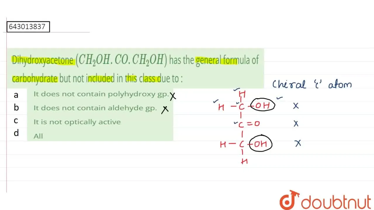 [Odia] Dihydroxyacetone (CH2OH . CO . CH2OH) has the general formula o