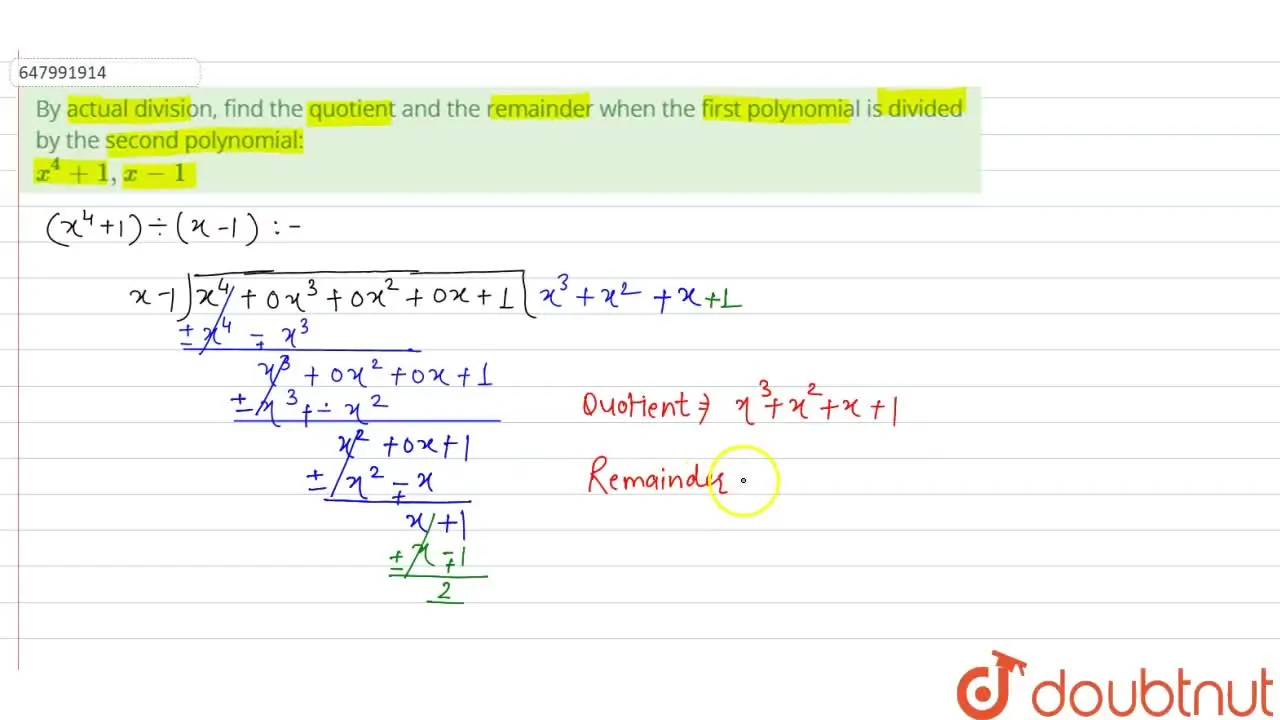 [Punjabi] By actual division, find the quotient and the remainder when