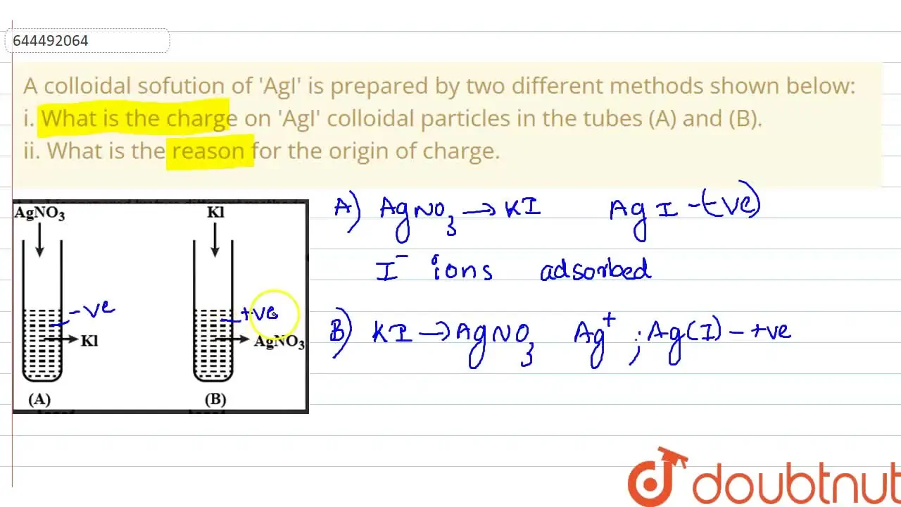 [Malayalam] A colloidal sofution of 'AgI' is prepared by two different