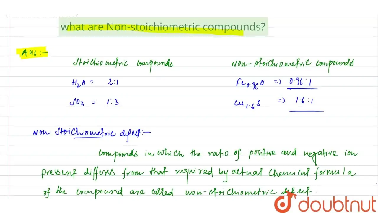 [Bengali] what are Non-stoichiometric compounds?