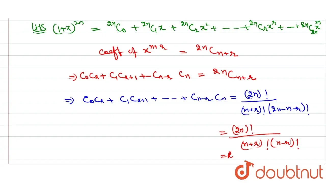 [Punjabi] Find the coefficient of x^(n-r) in the expansion of (x+1)^n
