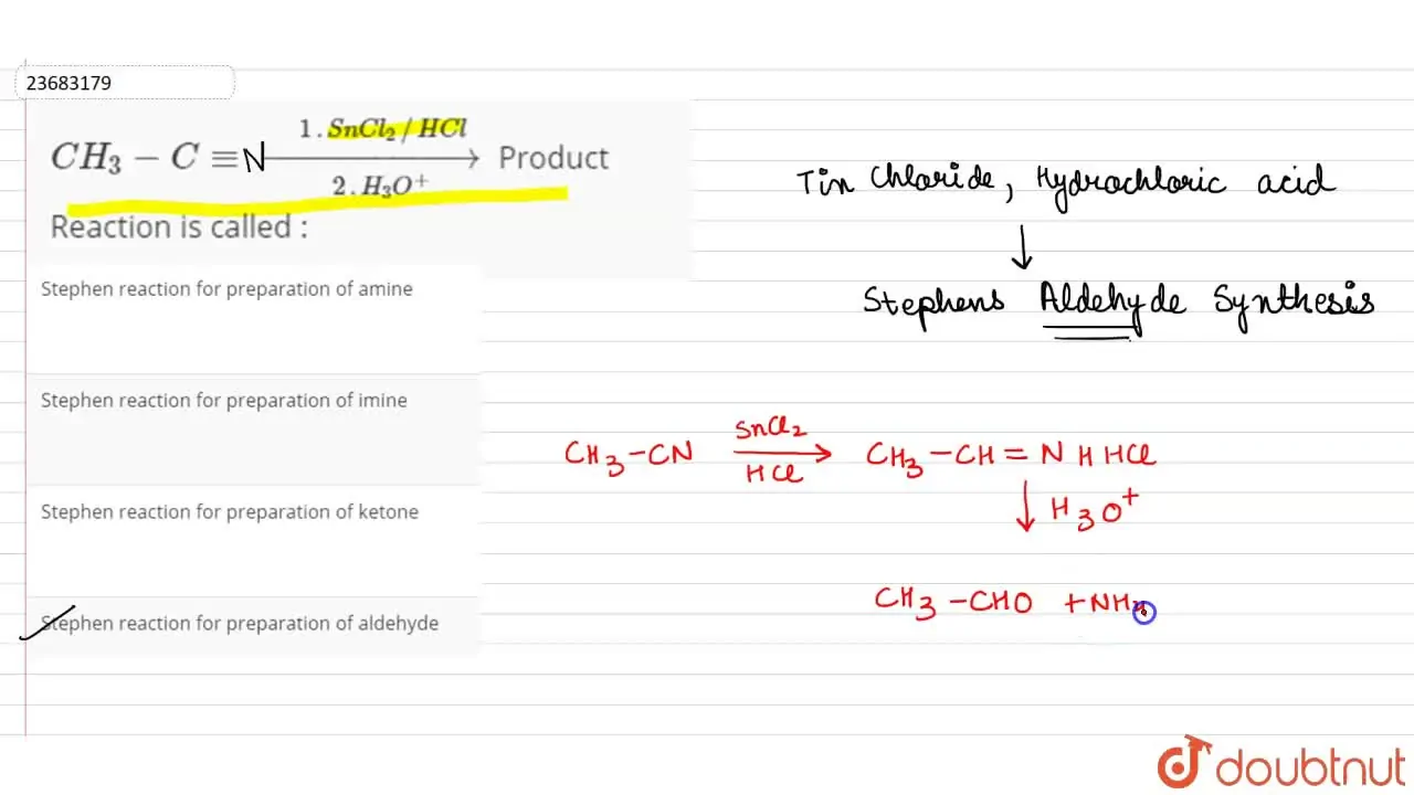 Stephen reaction for preparation of ketone