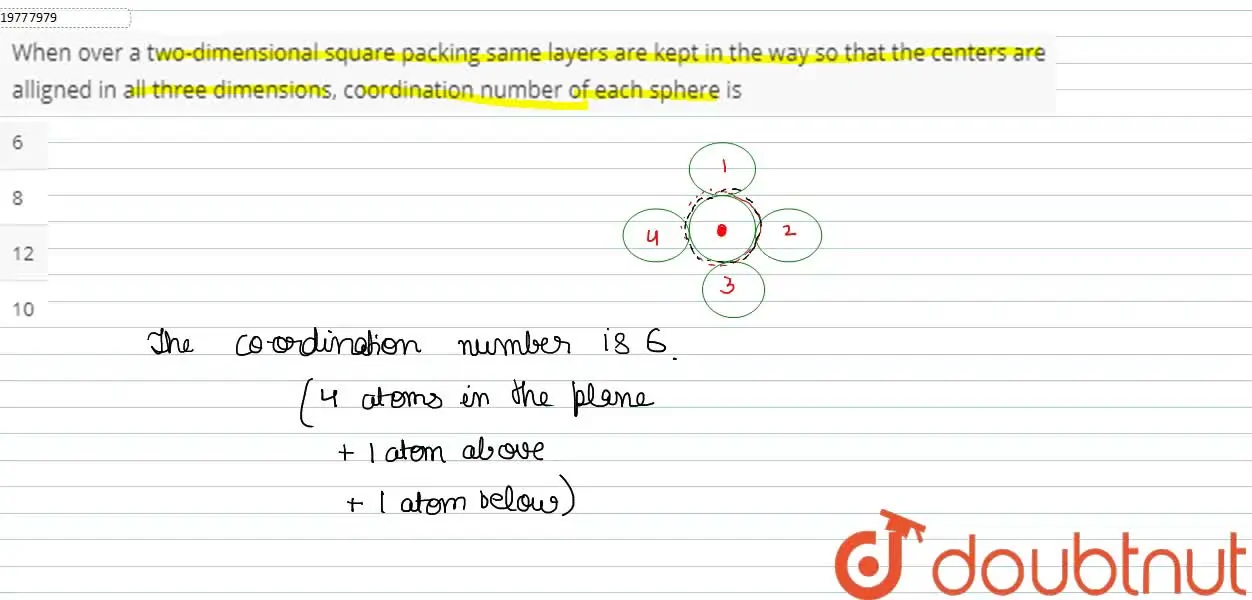 When over a two-dimensional square packing same layers are kept in the