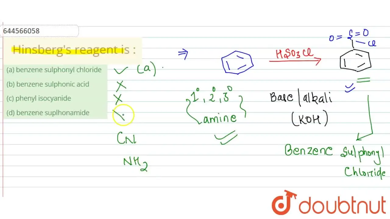 [Odia] Hinsberg's reagent is
