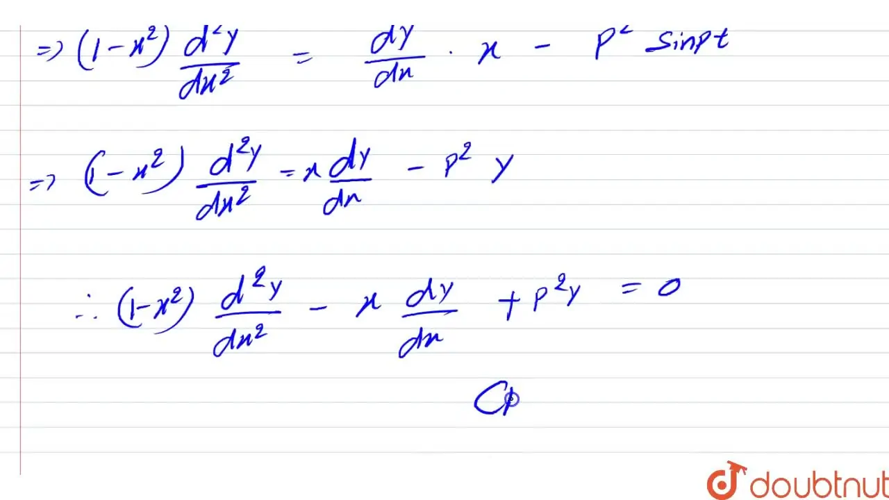 [Odia] If x = sint and y= sin (pt), then show that (1-x^(2) ) (d^2y)/(