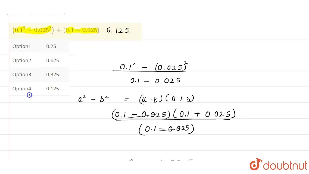 (0.1^2 - 0.025^2) div (0.1 - 0.025)