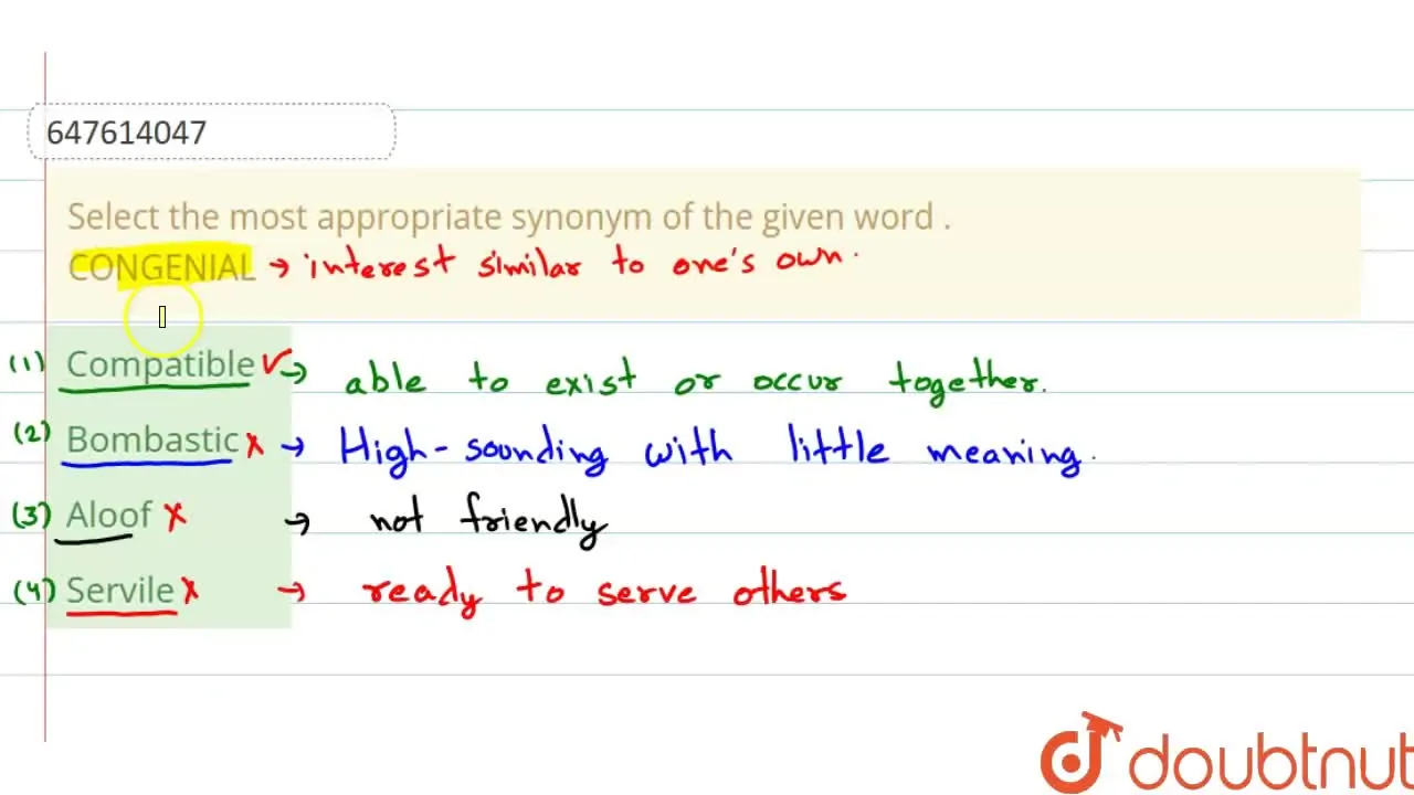 Select the most appropriate synonym of the given word . CONGENIAL