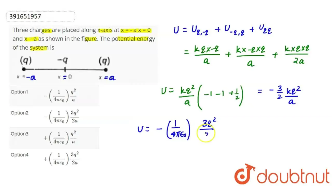 1)/(4 pi epsilon(0)) ) (q^(2))/(a)