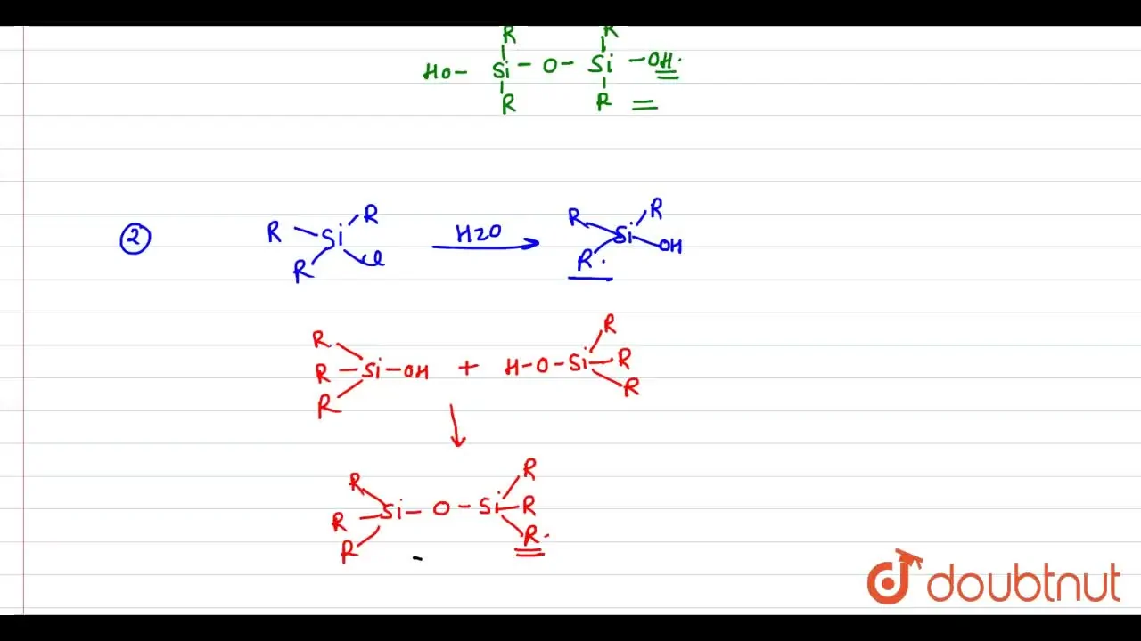Write down hydrolysis of: (i) alkyl substituted chlorosilane , (ii)