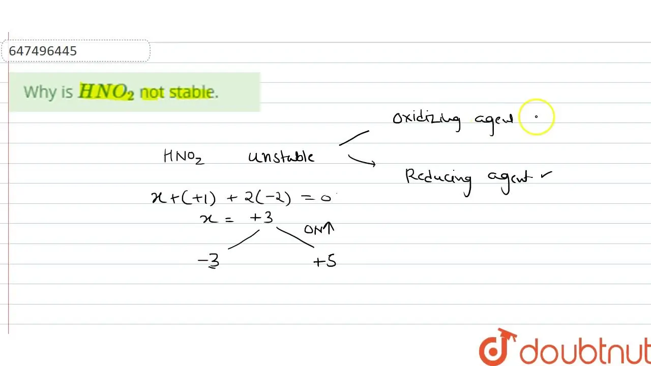 Punjabi Why Is HNO2 Not Stable Punjabi Why Is HNO2 Not Stable
