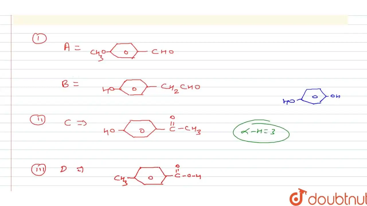 C8H8O2 अणु-सूत्र वाले A से E तक पाँच समावयी पैरा-डाइप्रतिस्थापित ऐरोमै