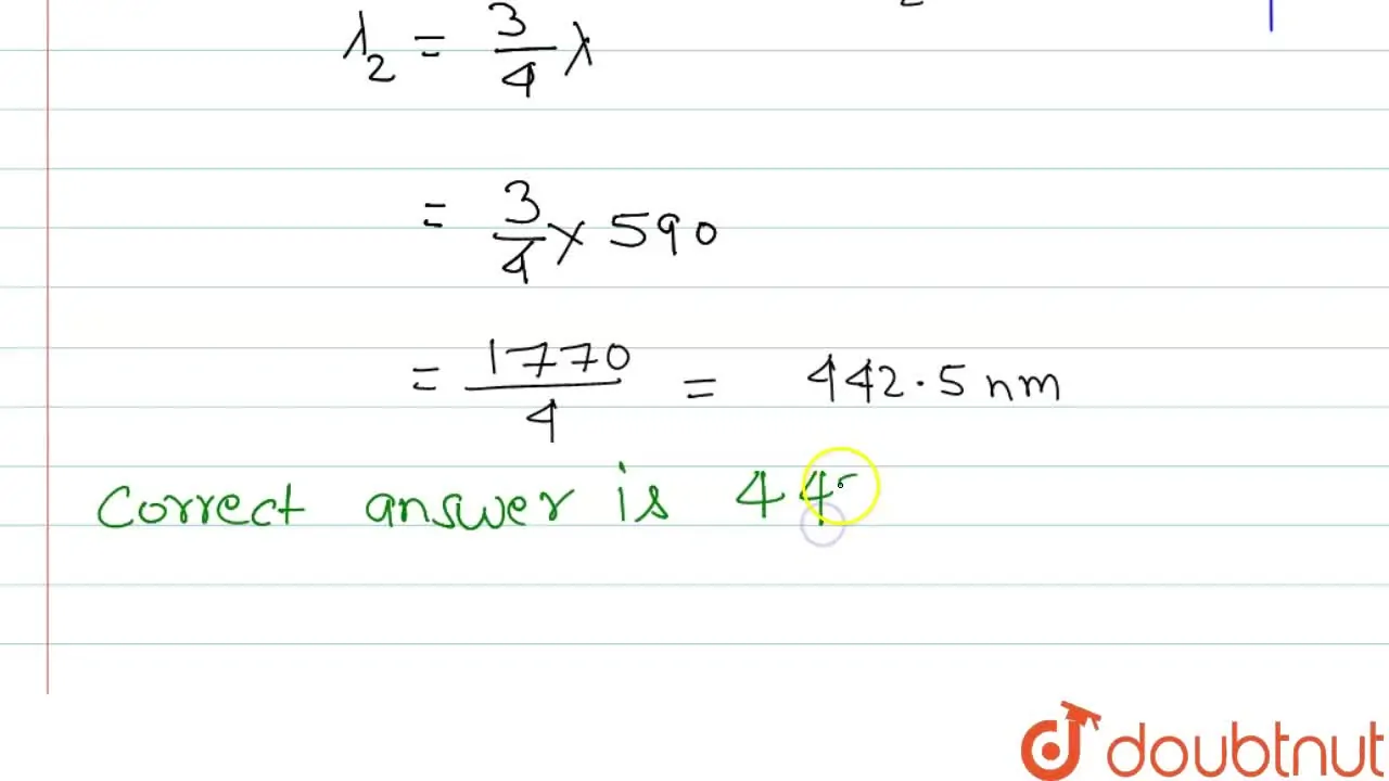 A mixture of light, consisting of wavelength 590 nm and an unknown wav