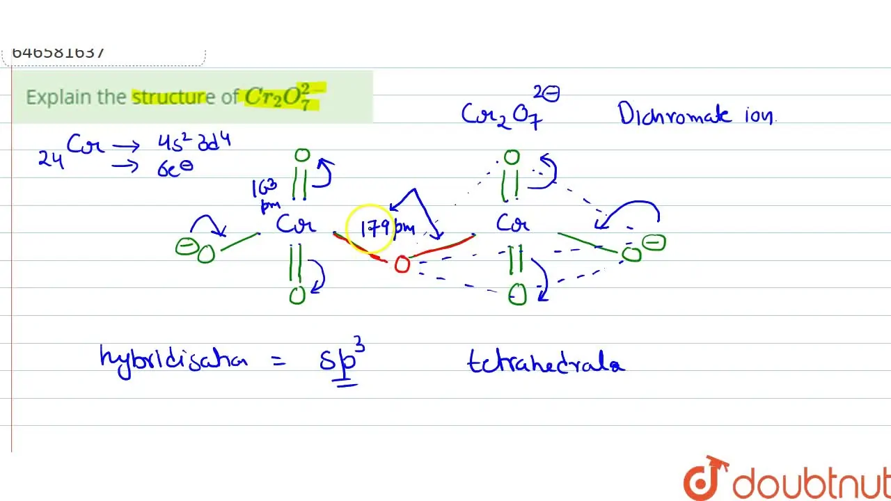 [Punjabi] Explain the structure of Cr2O7^(2-)