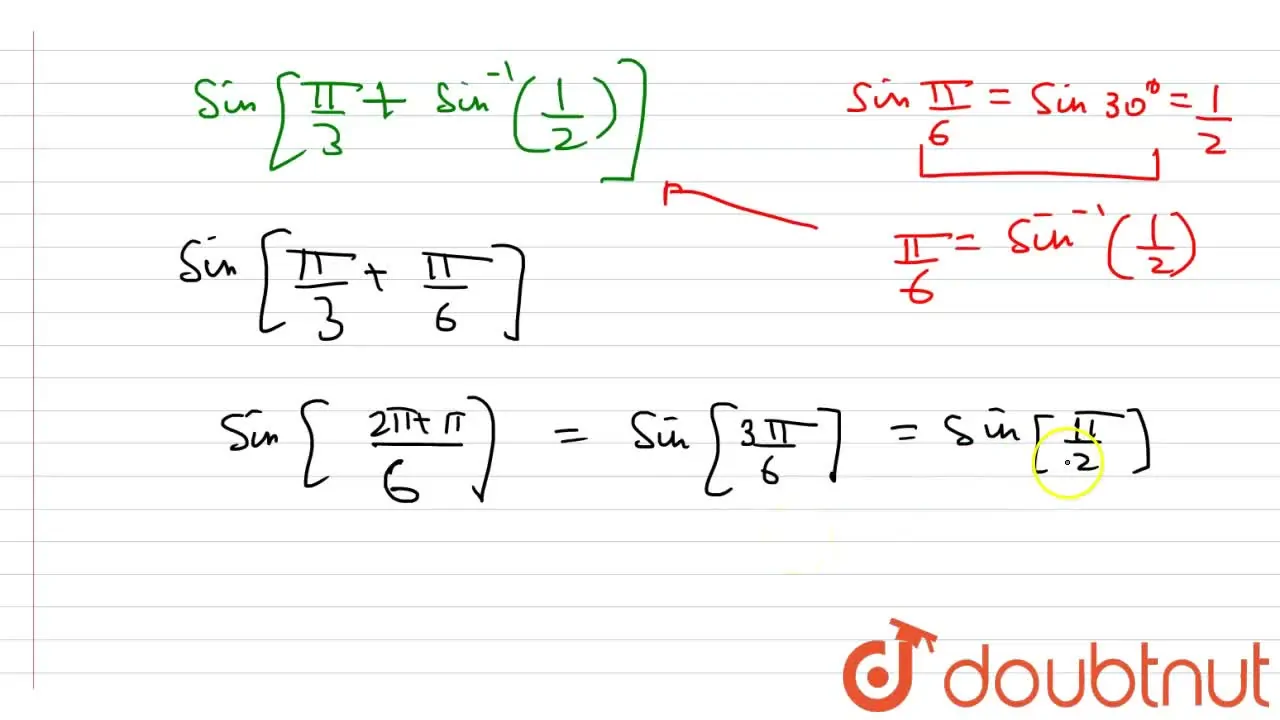 [Punjabi] sin[pi/3-sin^(-1)(-1/2)] is equal to .......