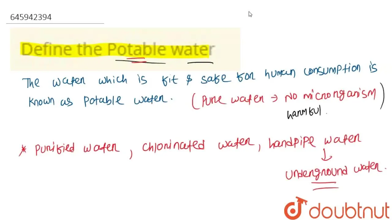 Define the Potable water